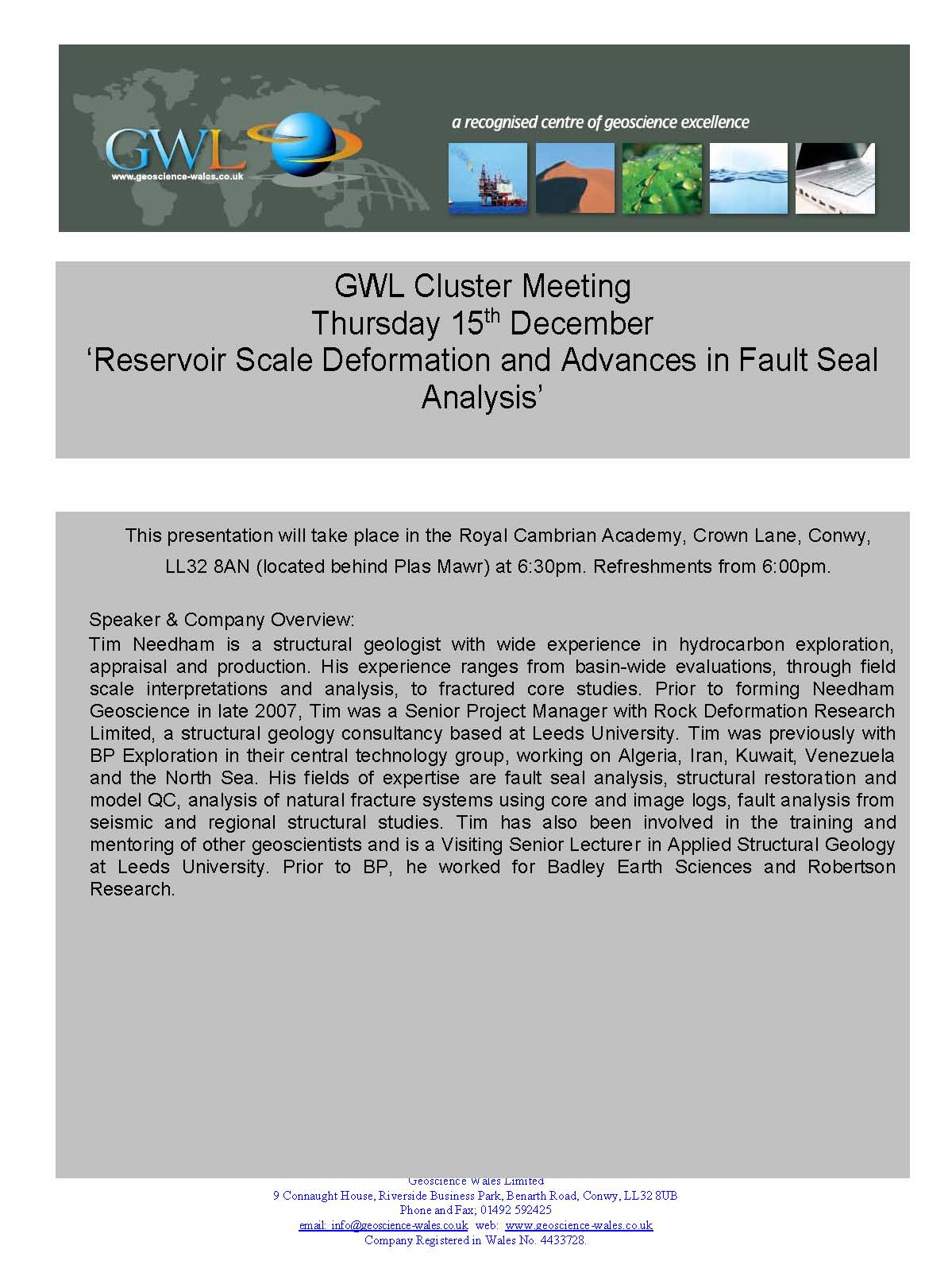 December 2016 Cluster Meeting | Geoscience Wales